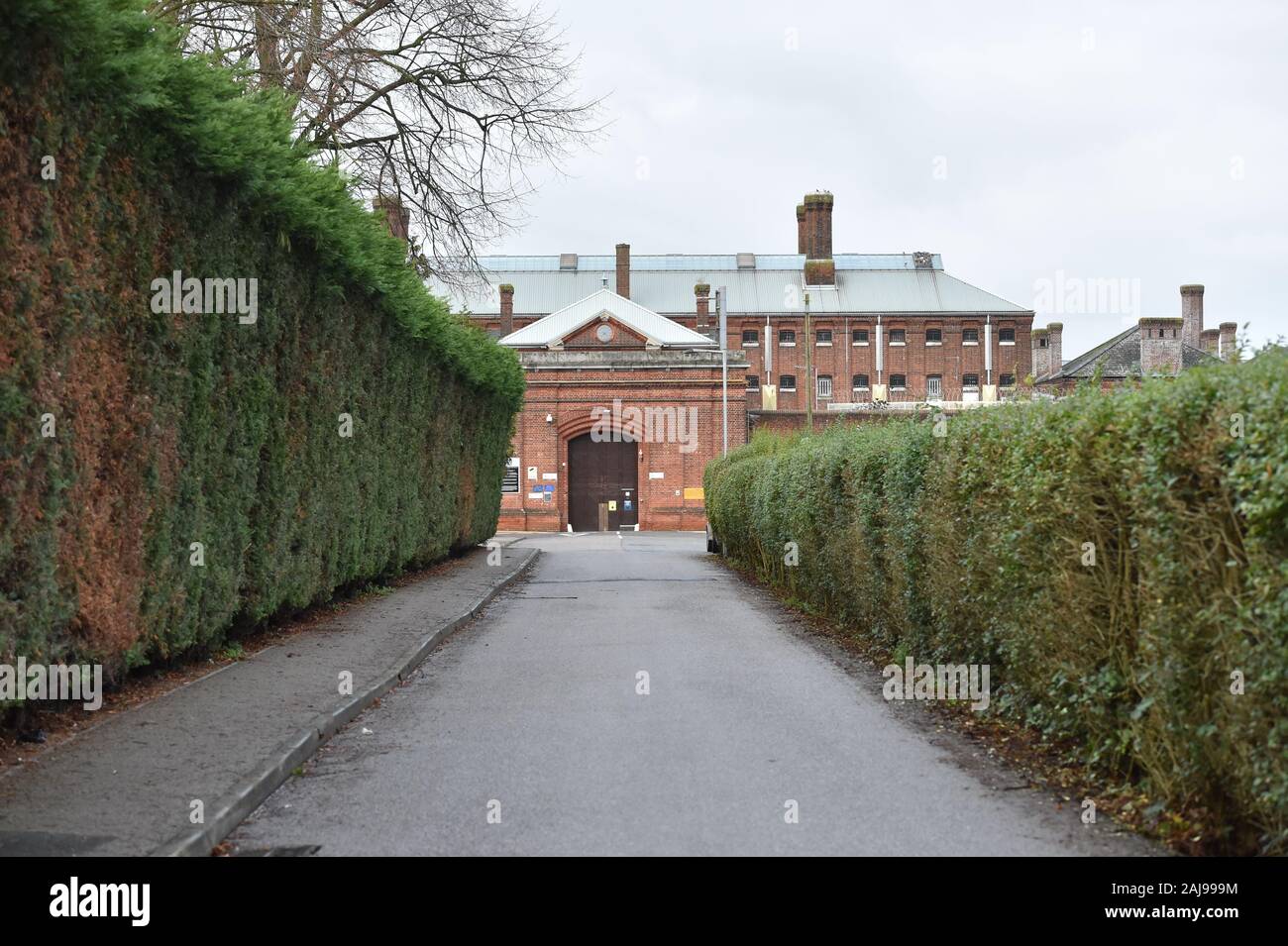 The main entrance to HM Prison Norwich, in Knox Road, Norwich, Norfolk ...
