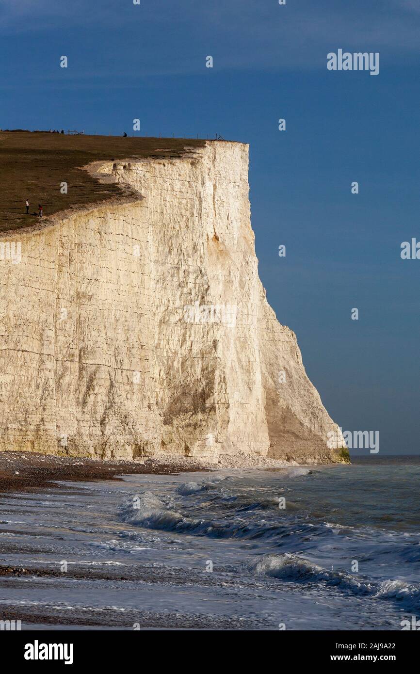 Seven sisters chalk cliffs at English channel coast Stock Photo - Alamy