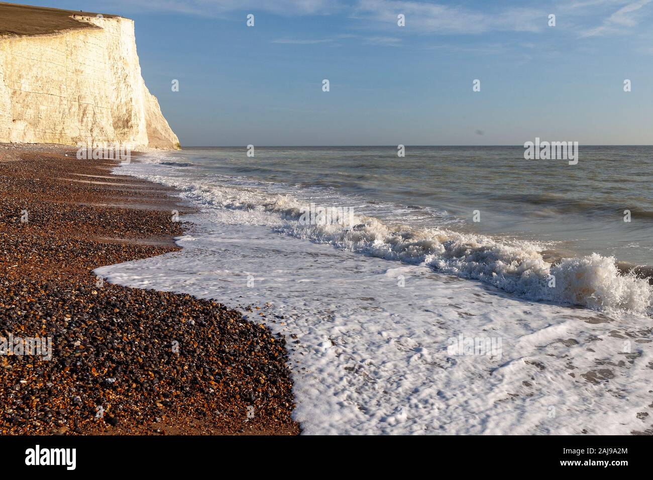 Seven sisters chalk cliffs at English channel coast Stock Photo - Alamy