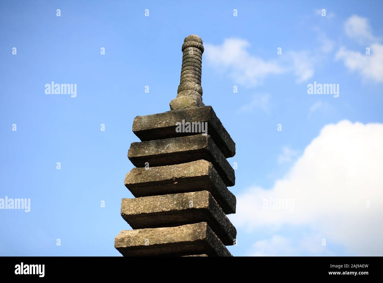 stone column in japan garden Stock Photo - Alamy