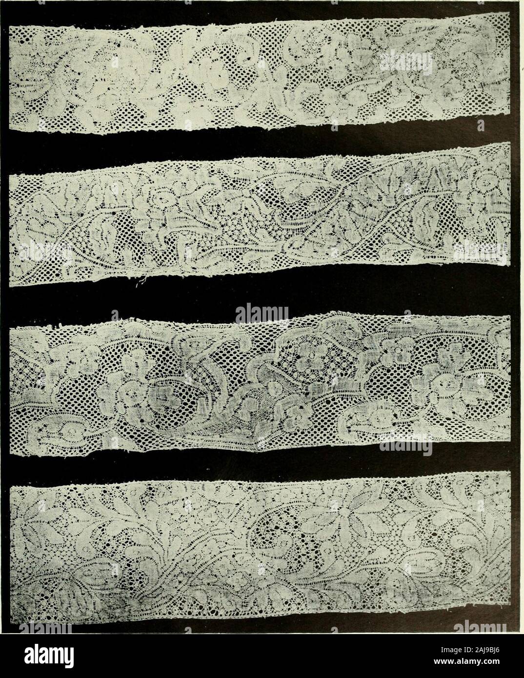 Seven centuries of lace . Plate CII. THREE BORDERS OF BOBBIN-MADE ...
