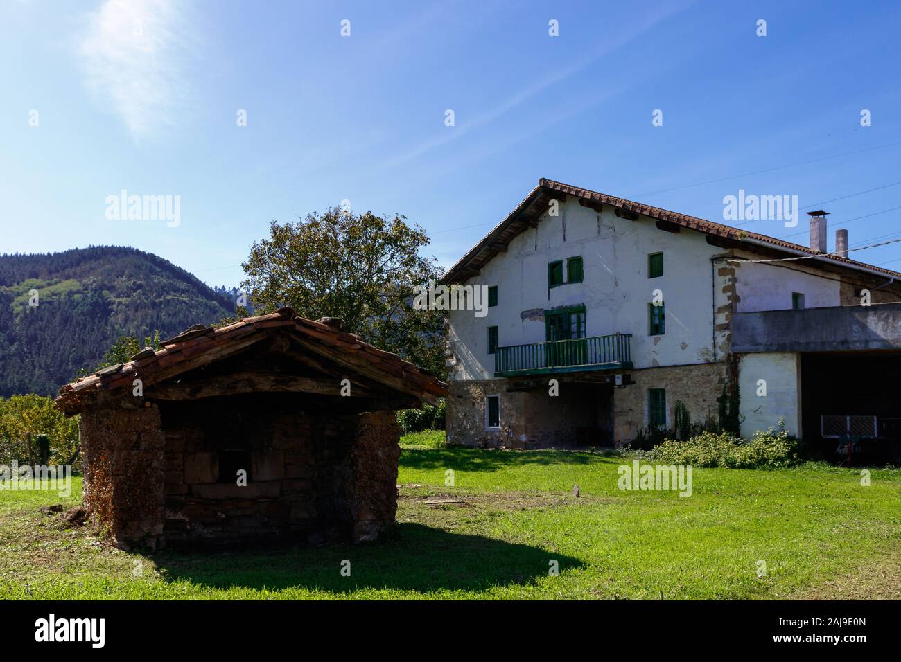 typical house in the hills in the basque country Stock Photo - Alamy