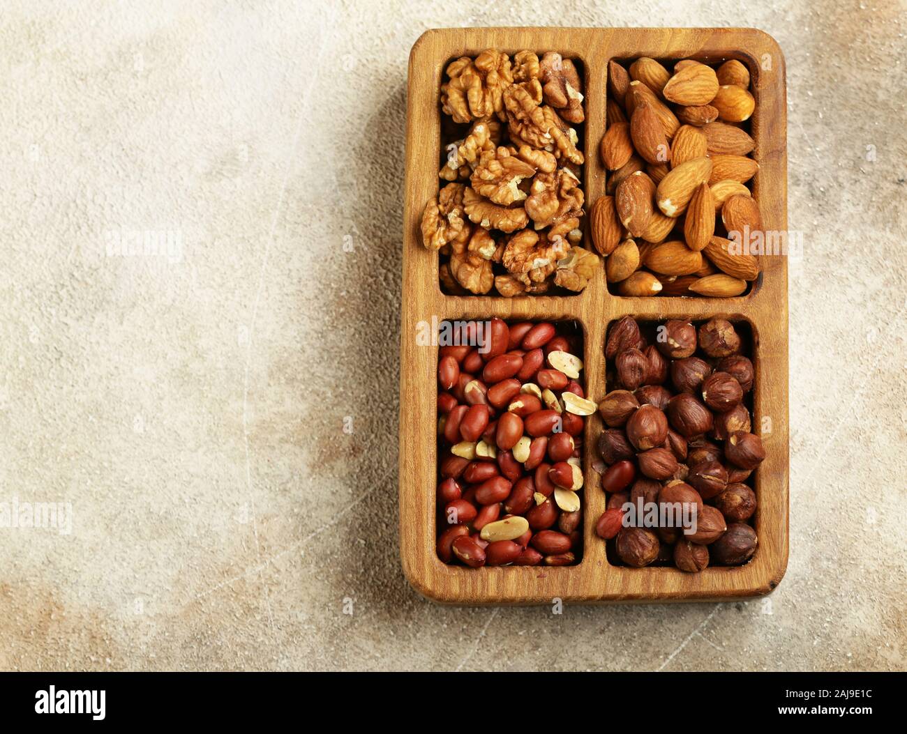 natural organic nuts mix for healthy eating Stock Photo - Alamy