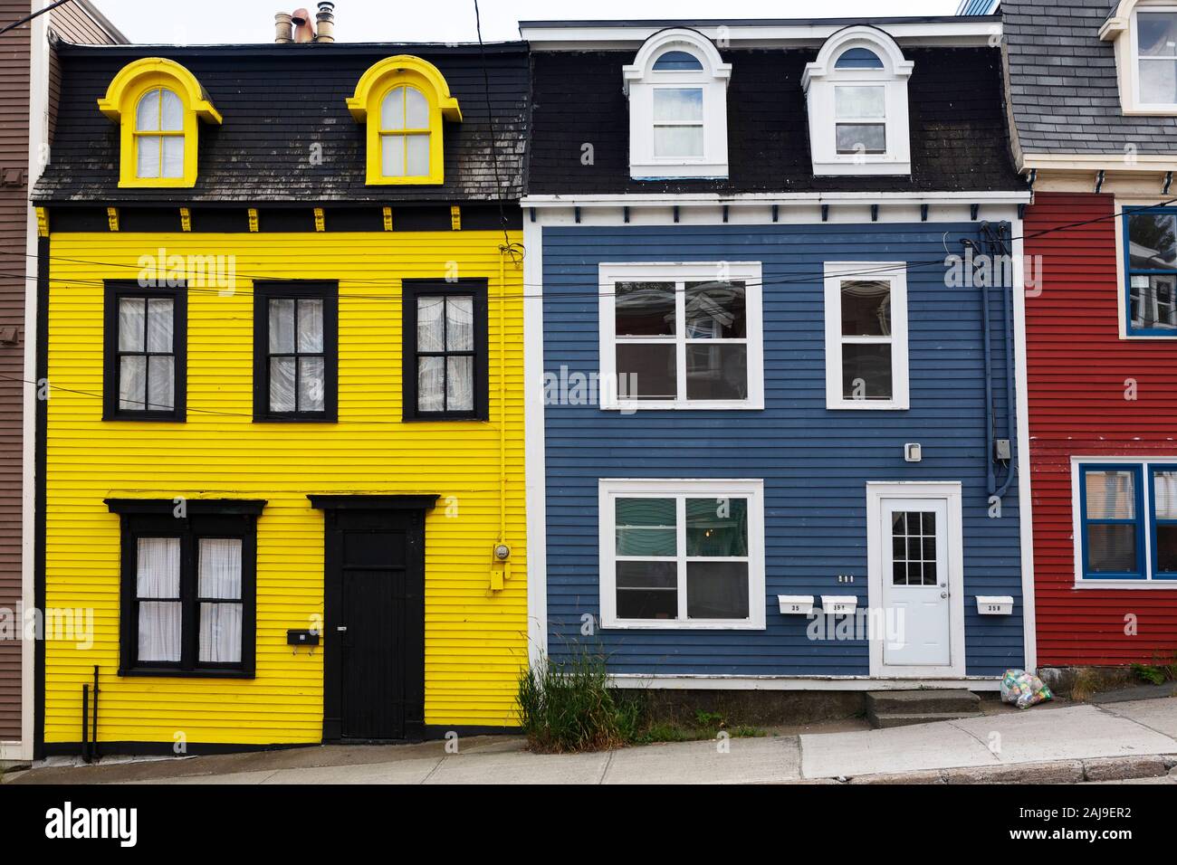 Colourful houses in St John's, Newfoundland and Labrador, Canada. The ...