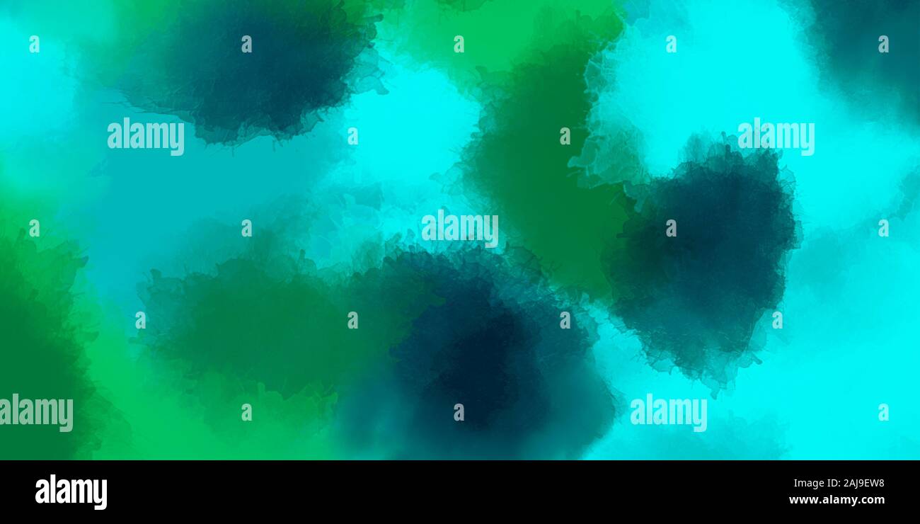 Modern painted texture. Random paint spots in green and blue colors ...