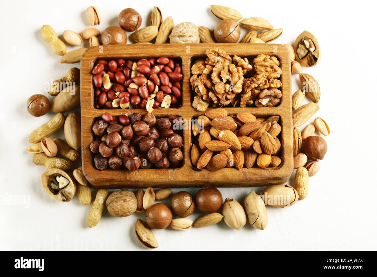 natural organic nuts mix for healthy eating Stock Photo - Alamy