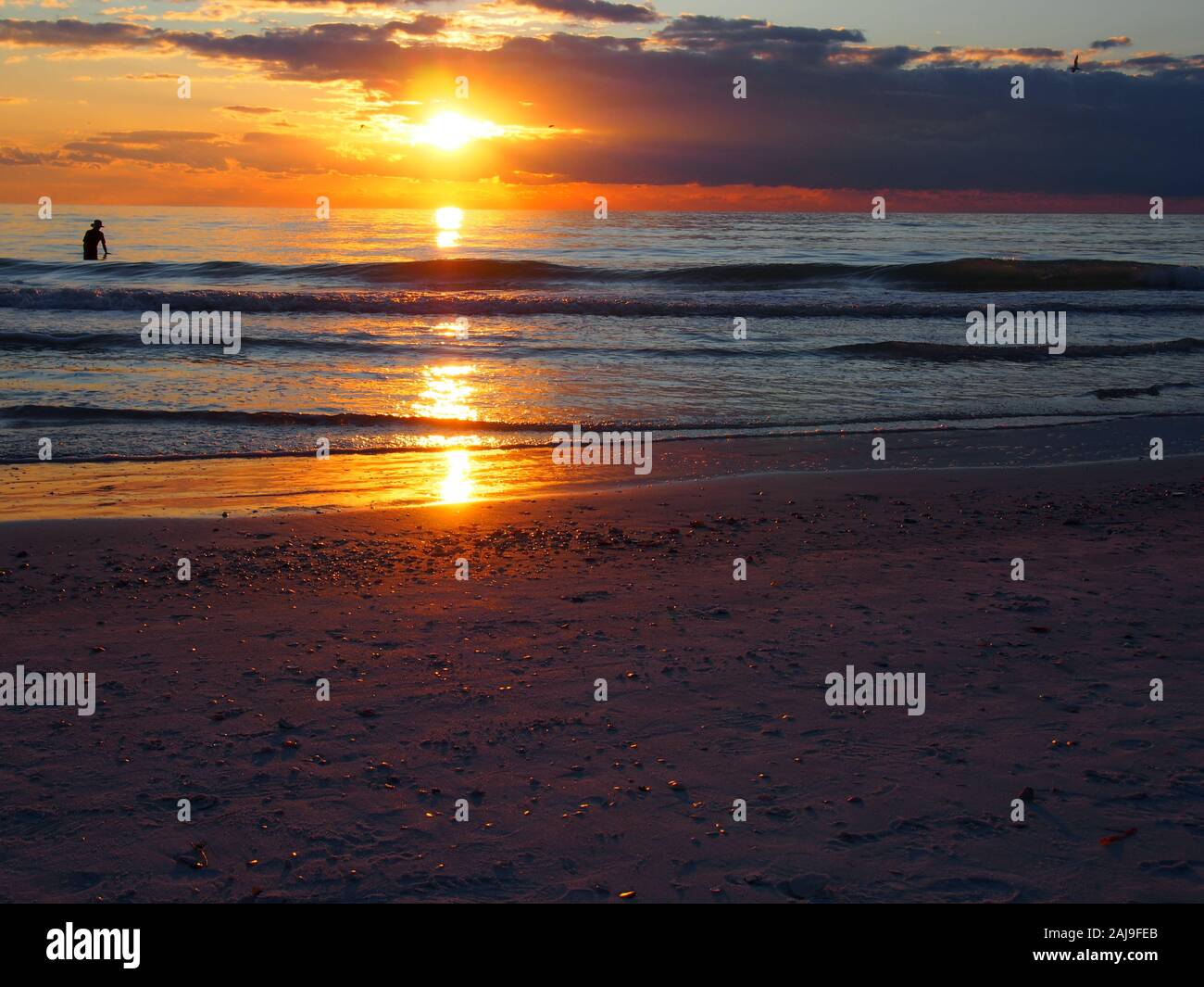 Lido Beach Sunset Stock Photo - Alamy