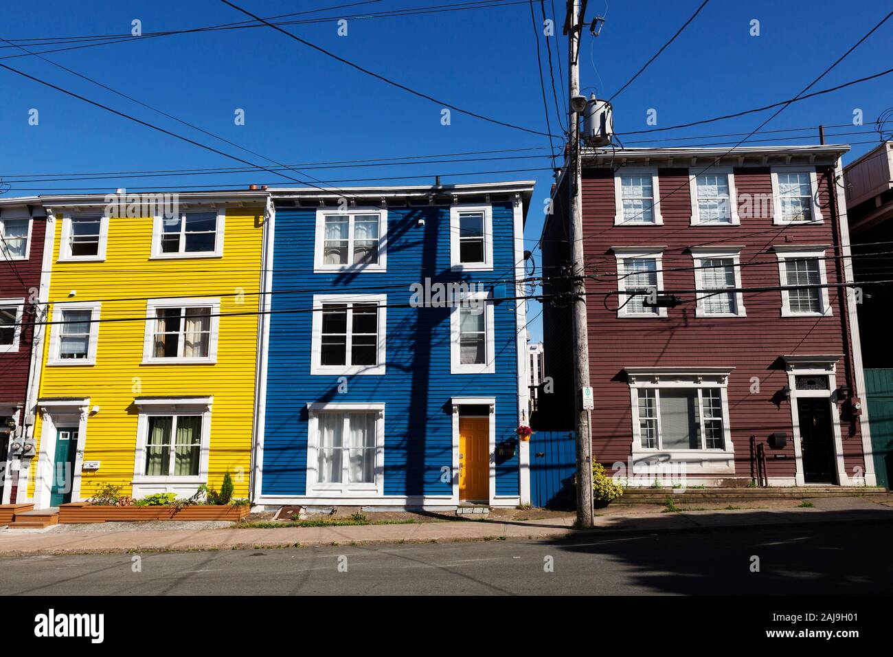 Colourful houses in St John's, Newfoundland and Labrador, Canada ...