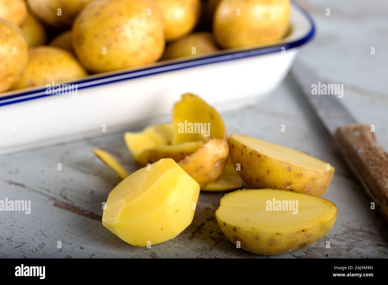 Peeled potatoes potato peel on hi-res stock photography and images - Alamy