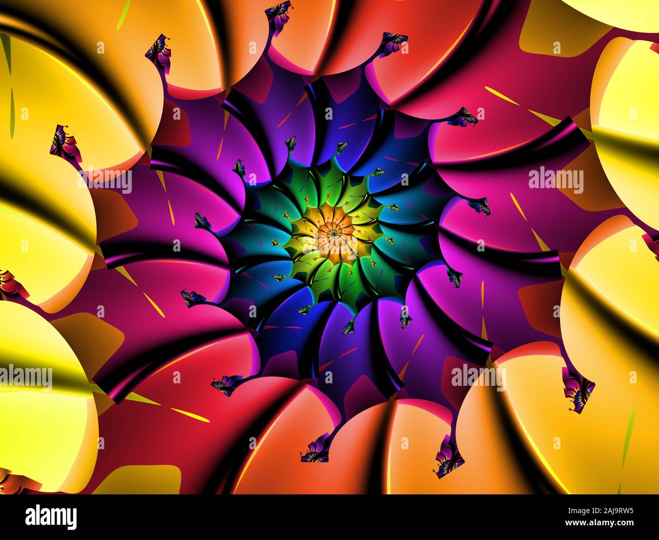 Beautiful Rainbow Psychedelic Spiral Fractal High Resolution Stock ...