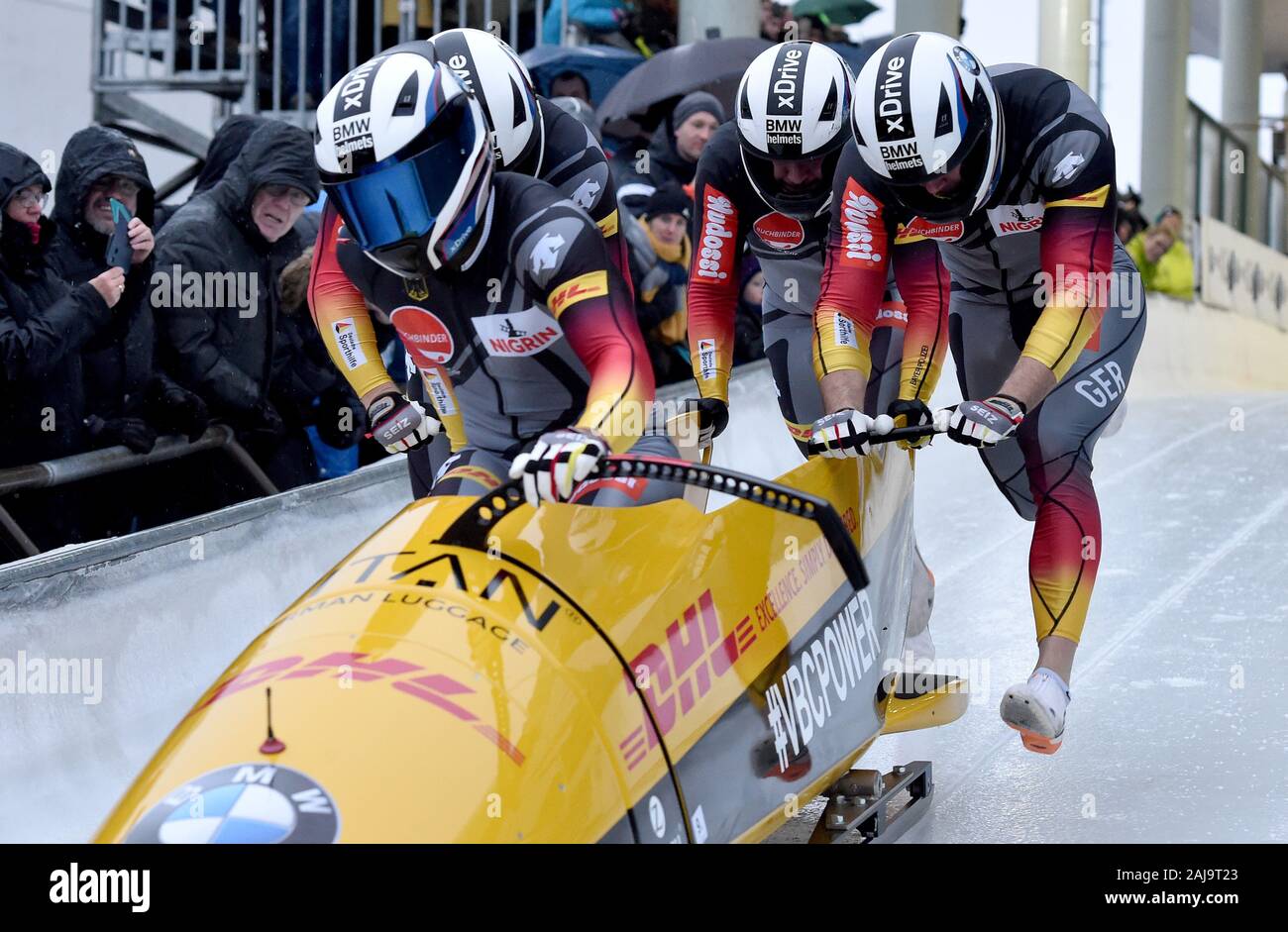 Winterberg, Germany. 03rd Jan, 2020. Bob: World Cup, four-man bobsleigh ...