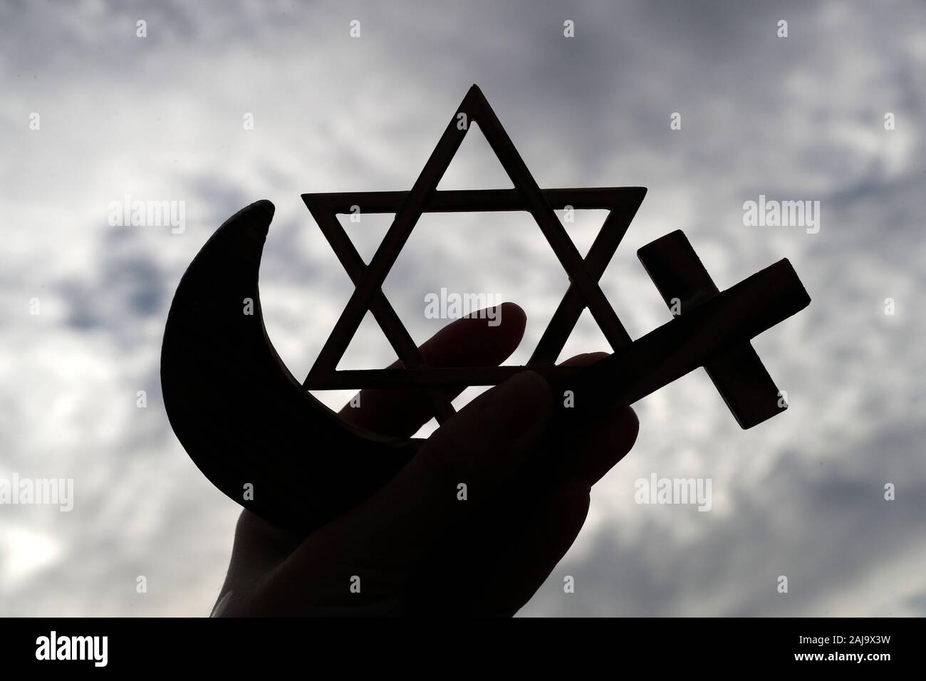 Christianity, islam, judaism 3 monotheistic religions Stock Photo - Alamy