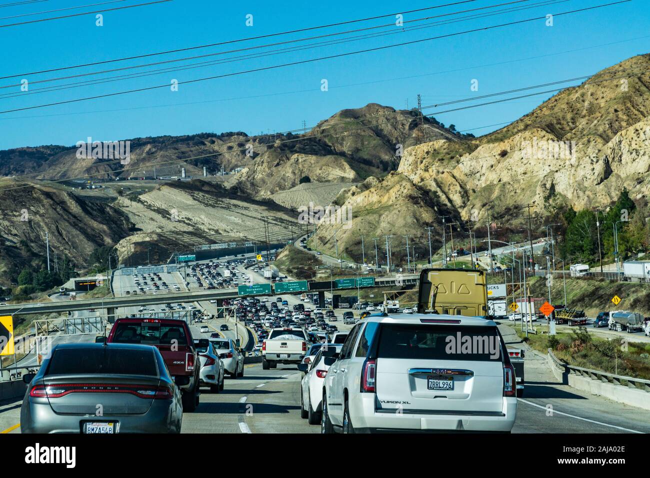 Interstate 5 in Southern California which the day before was closed due ...
