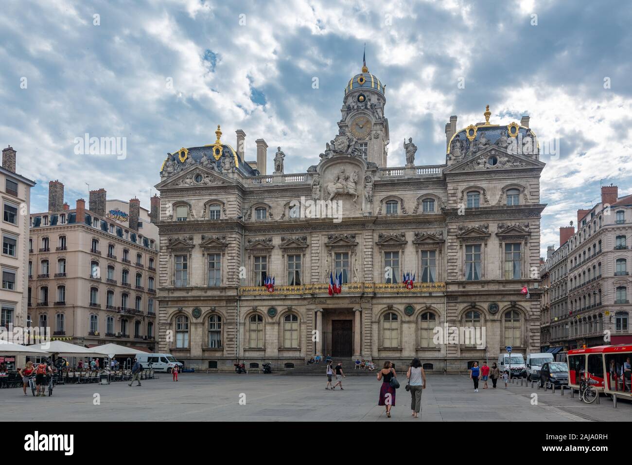 Lyon, France - July 19, 2018: City hall of Lyon from square of the ...