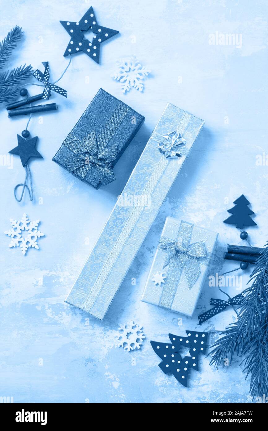 Classic blue 2020. Gradient color palette. Christmas composition ...