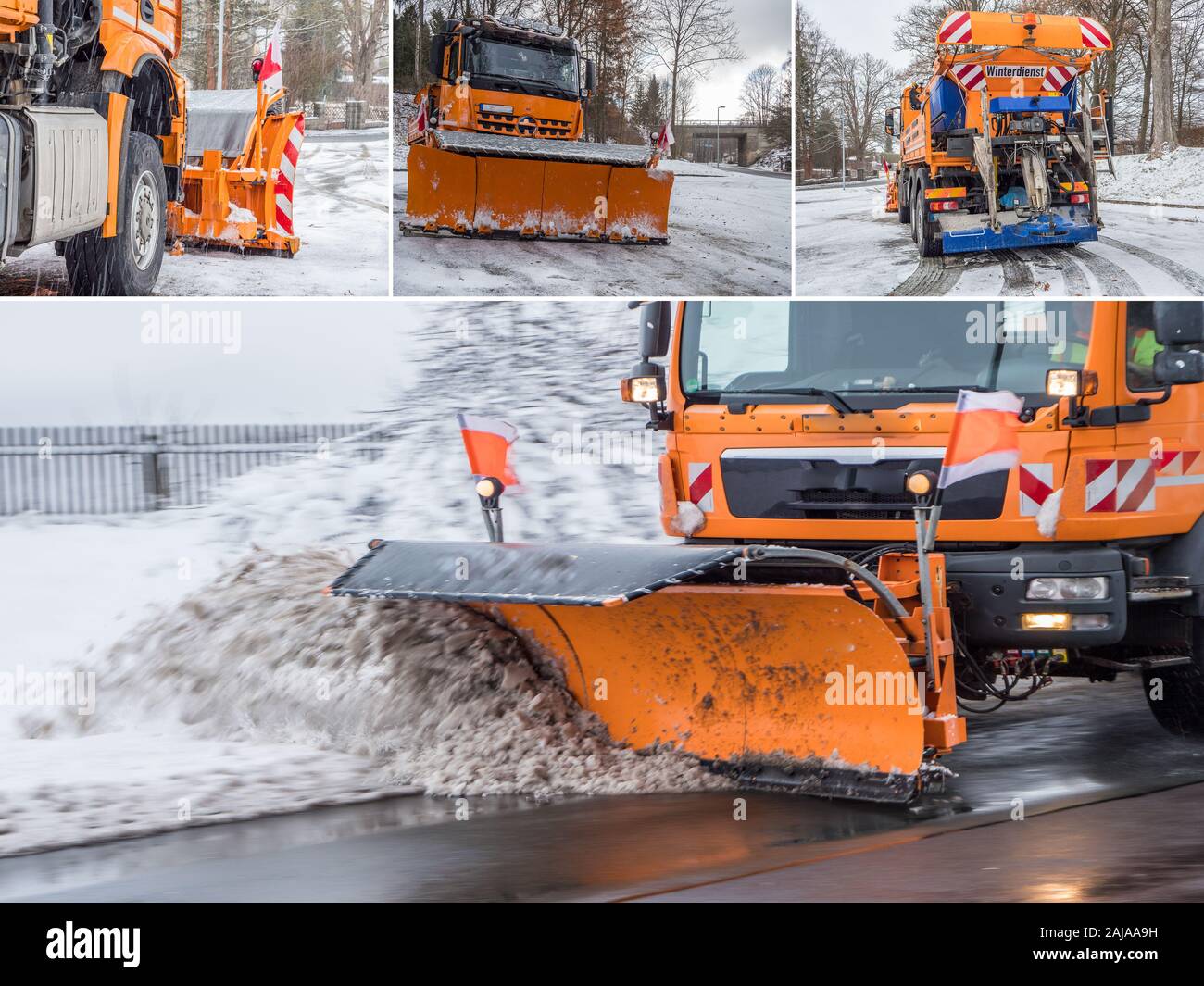 Winter service truck spreading hi-res stock photography and images - Alamy
