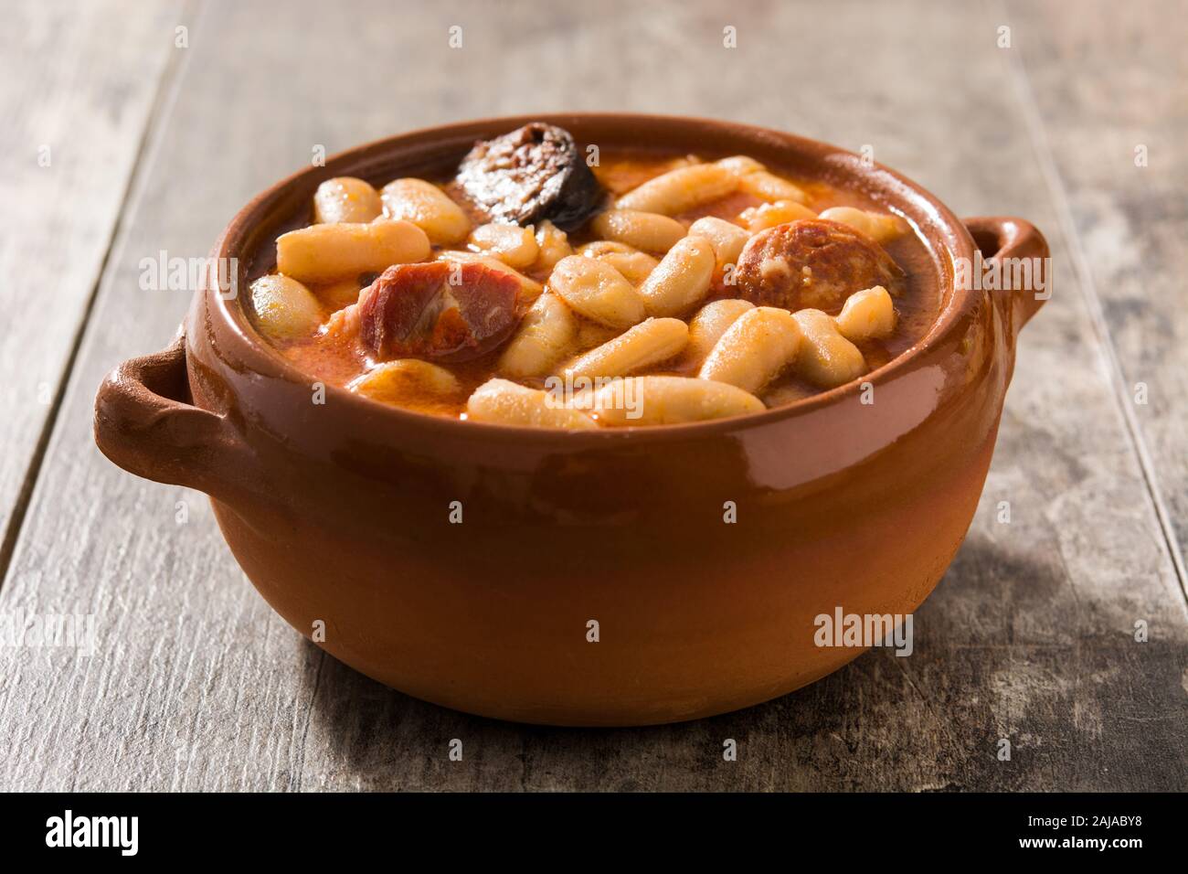 Typical Spanish fabada asturiana background Stock Photo - Alamy
