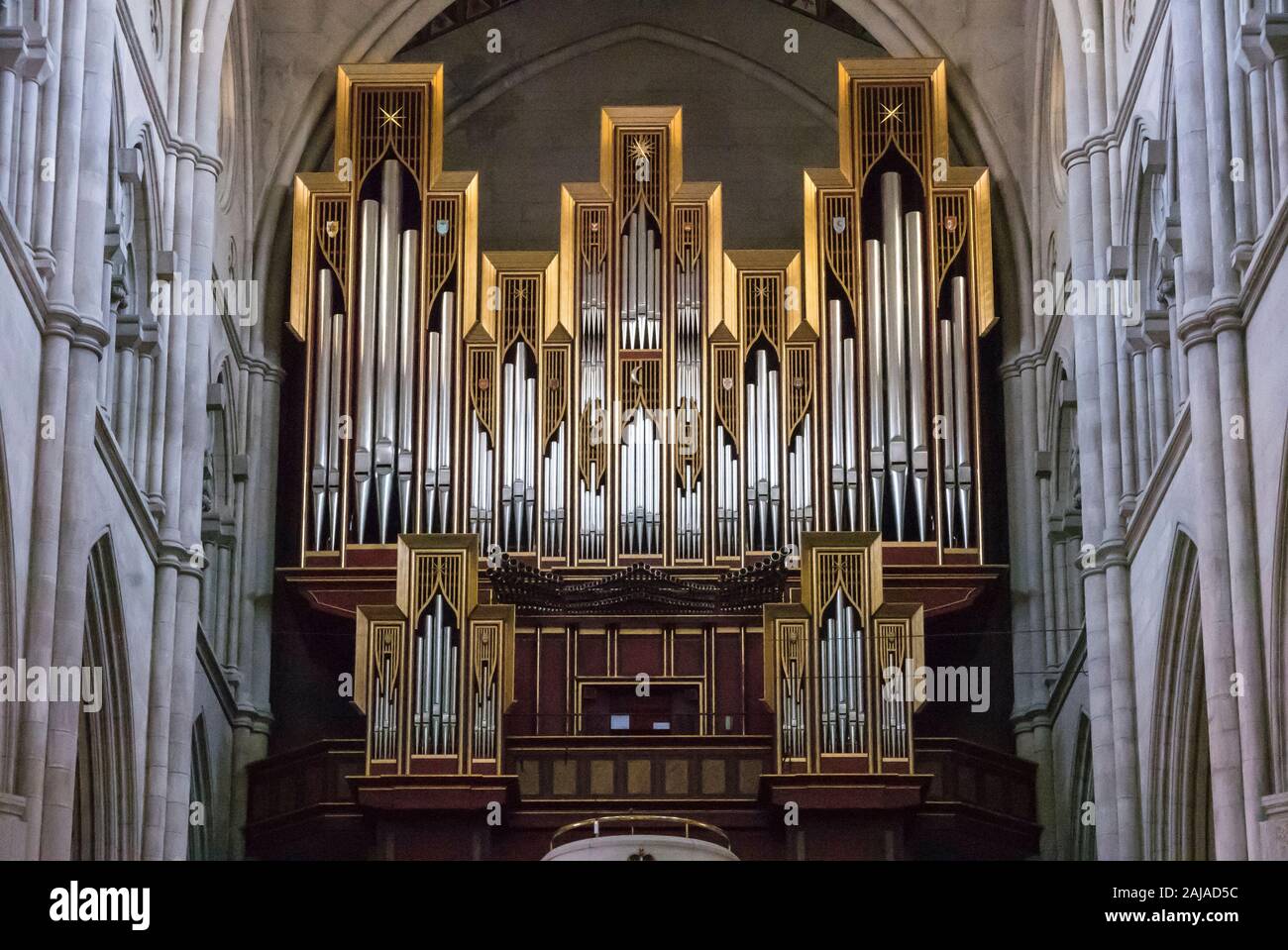 The magnificent musical organ in the Madrid Cathedral, Madrid, Spain ...