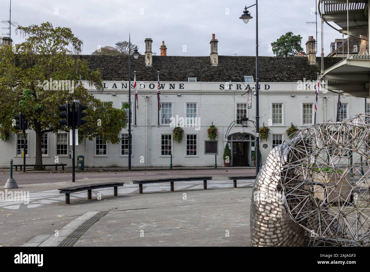 Lansdowne Strand Hotel viewed from outside the library, Calne ...
