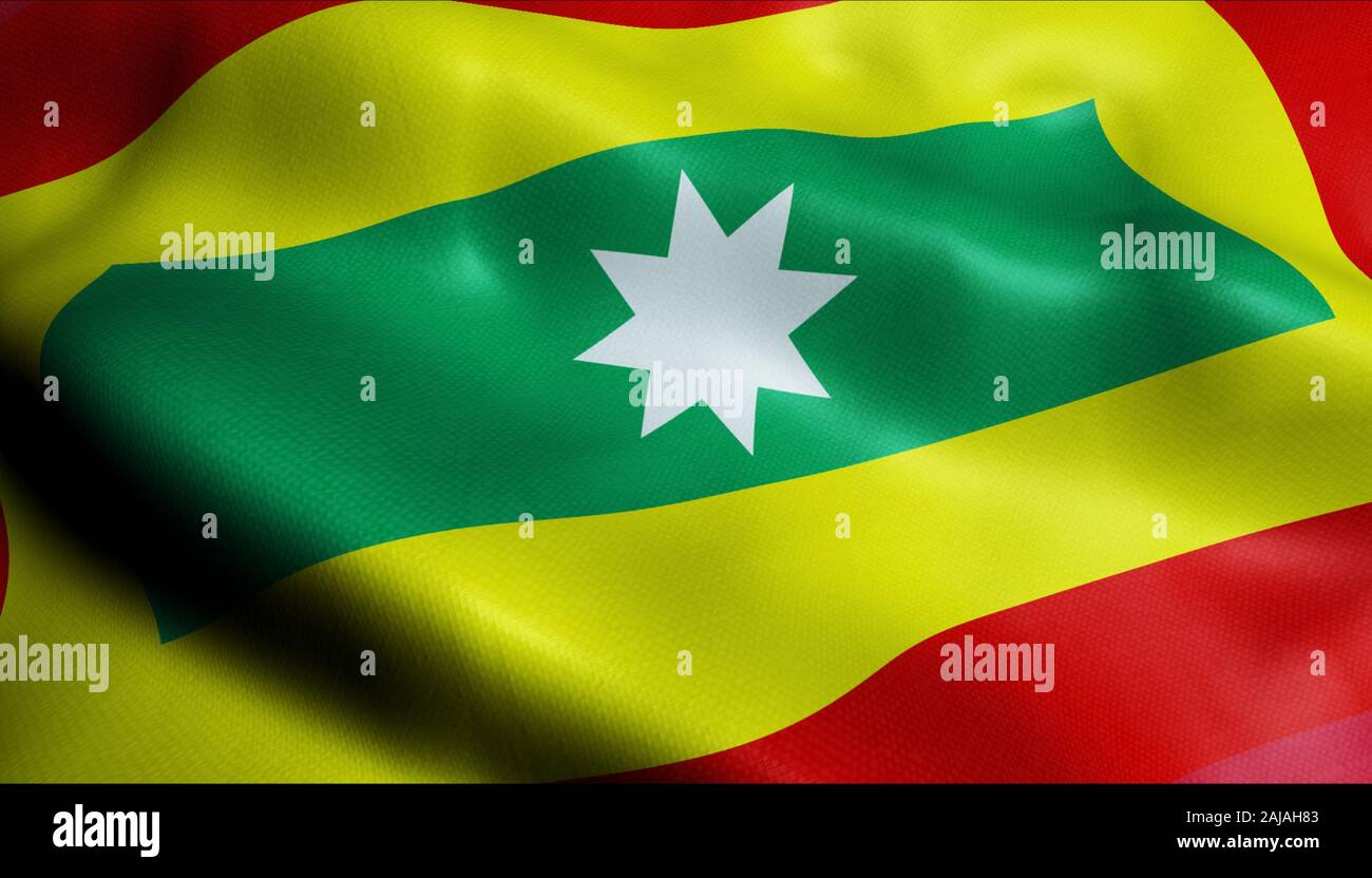 3D Waving Colombia City Flag of Cartagena Closeup View Stock Photo - Alamy