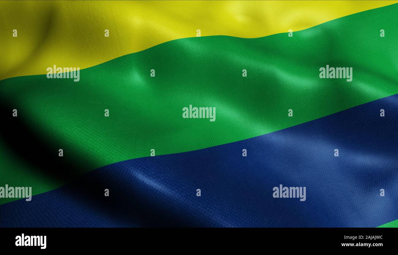 3D Waving Colombia City Flag of Santa Rosa de Osos Closeup View Stock ...