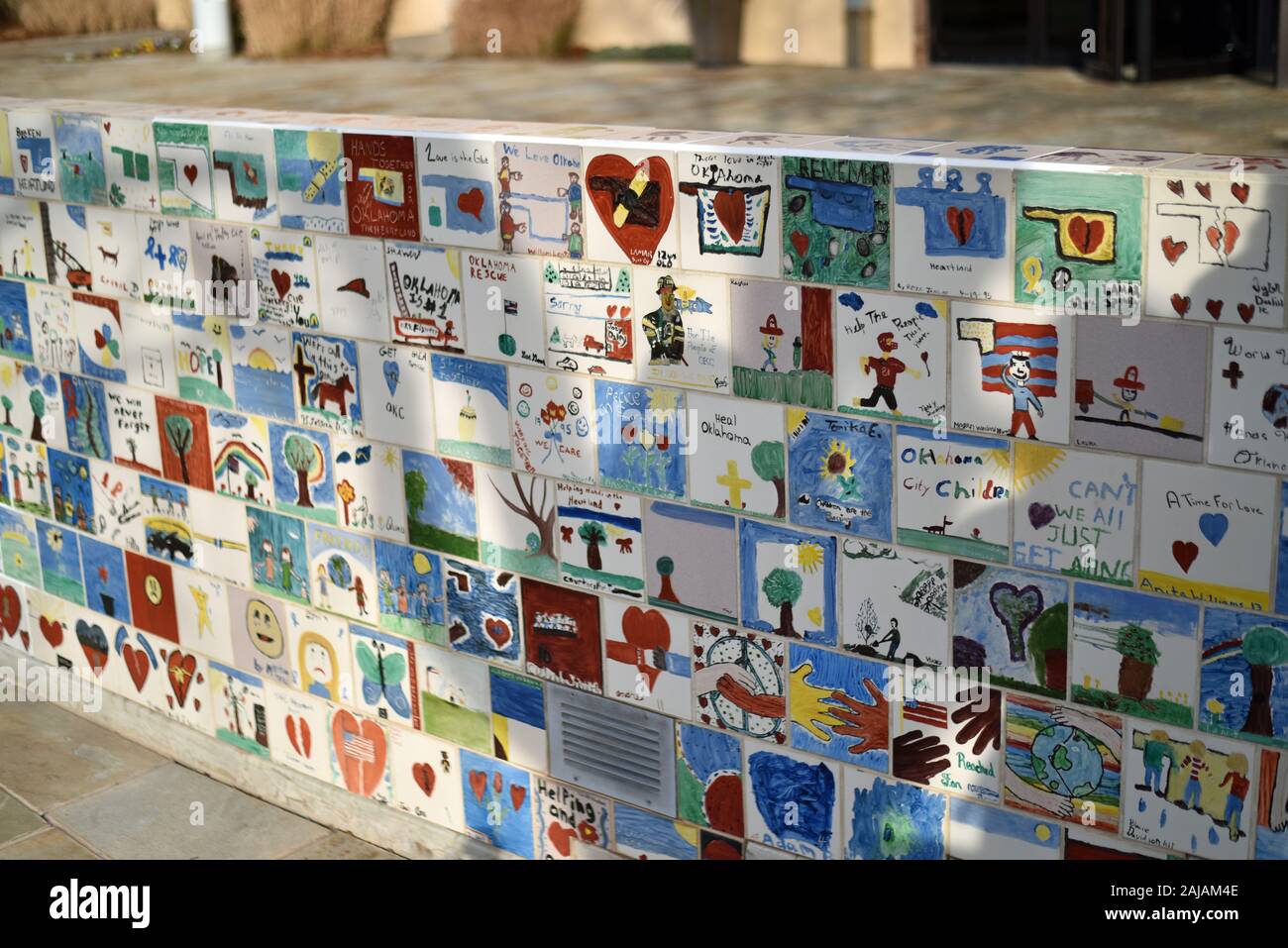 Oklahoma City Memorial Tile Wall Stock Photo - Alamy
