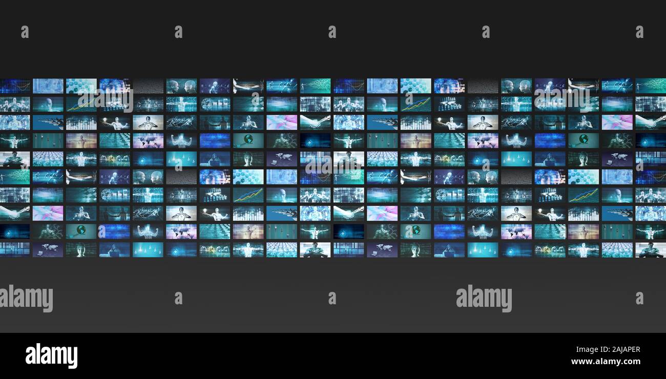 News media wall tvs hi-res stock photography and images - Alamy