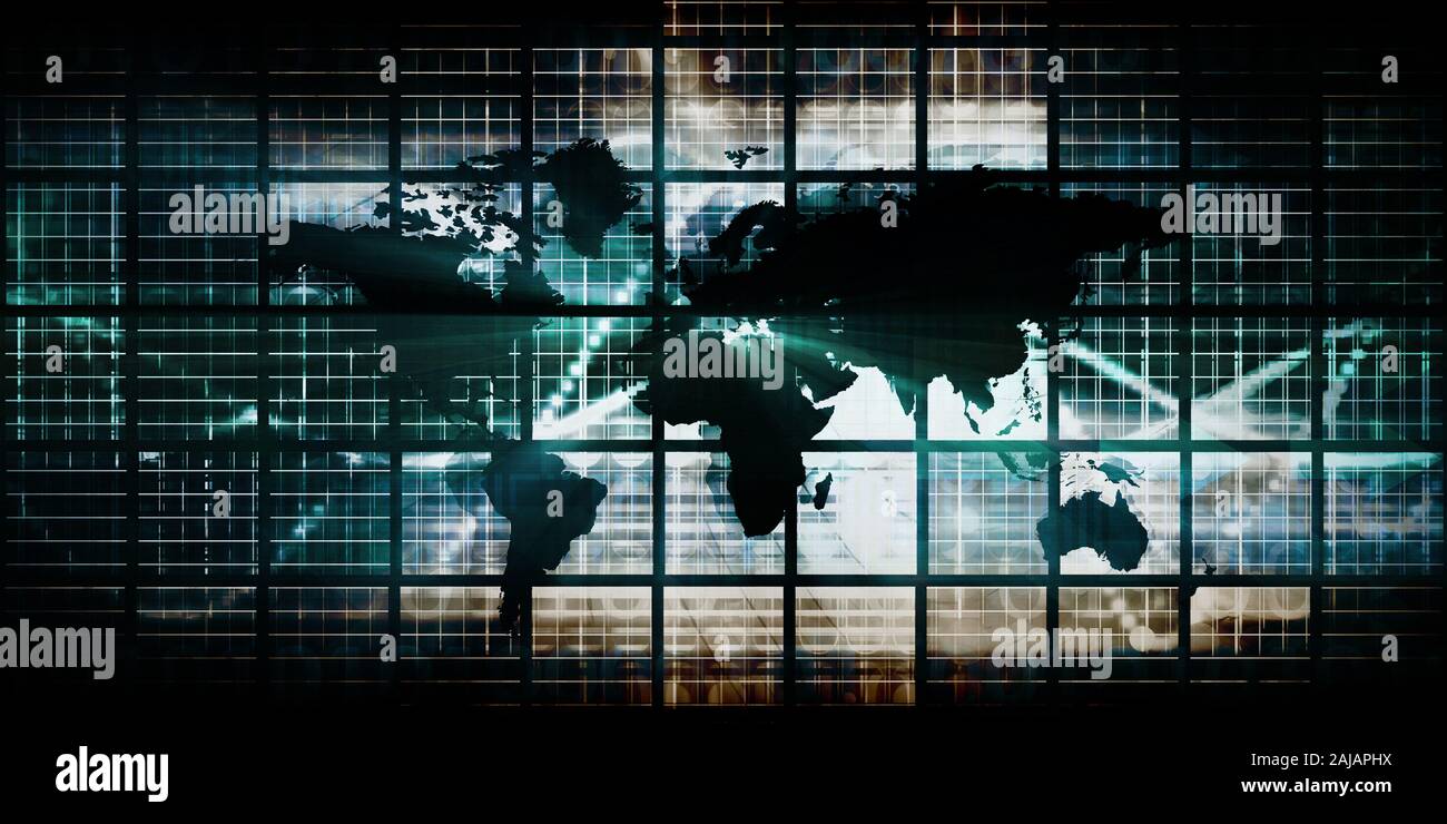 Global Business Logistics Software and Support Art Stock Photo - Alamy