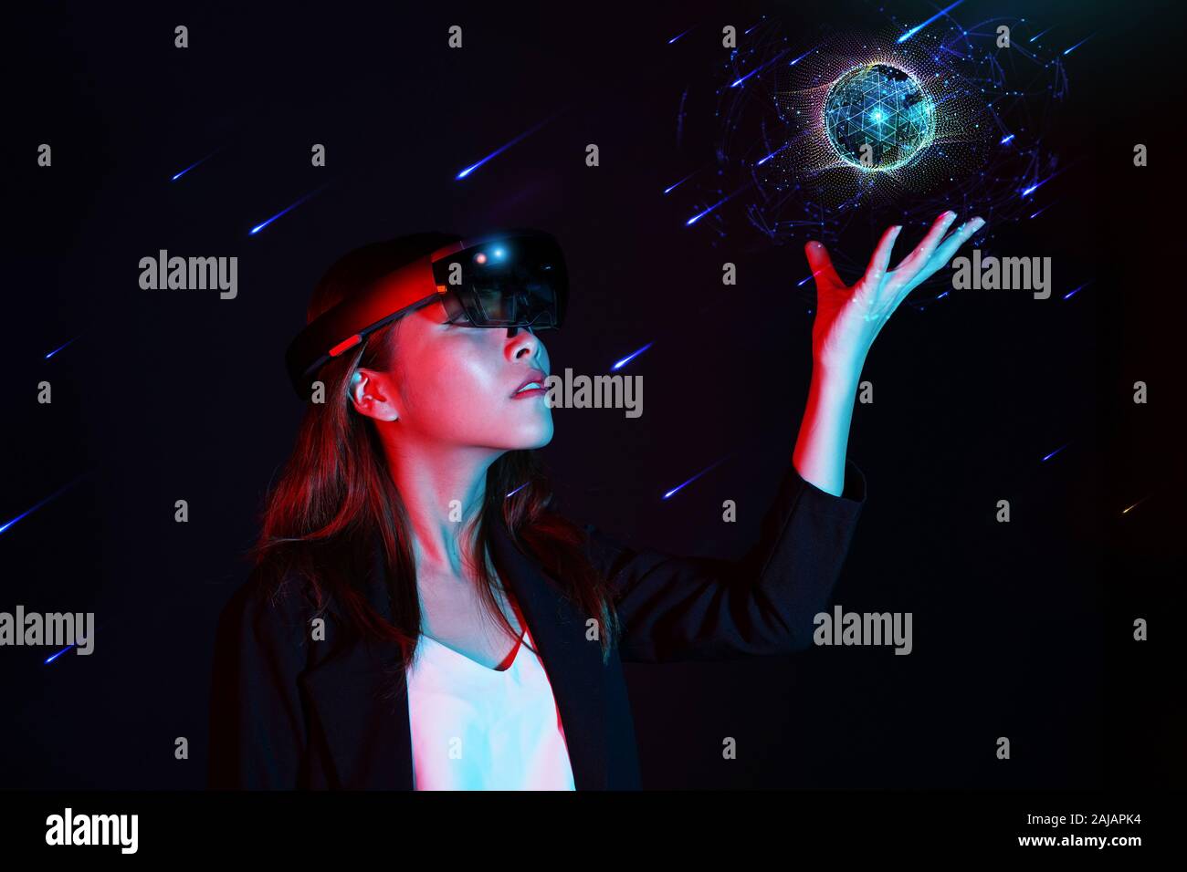 Empowered women in innovate modern technology - Young business girl ...