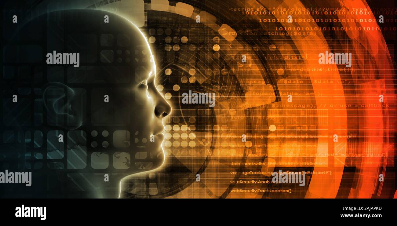 Artificial Intelligence and Data Security for Robots Stock Photo - Alamy