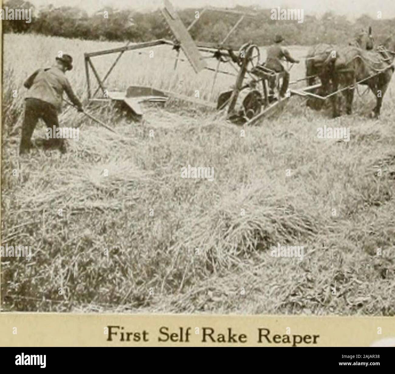 Harvest scenes of the world . Reaper with Seatfor Raker Stock Photo - Alamy