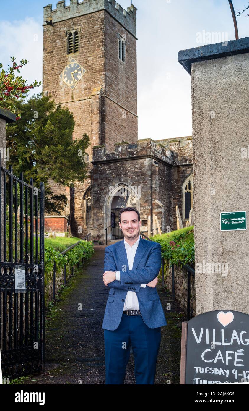 Simon Jupp MP visiting East Budleigh church Stock Photo - Alamy