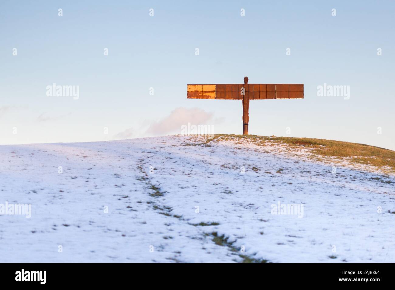 A replica of the Angel of the North metal sculpture of an angel with ...