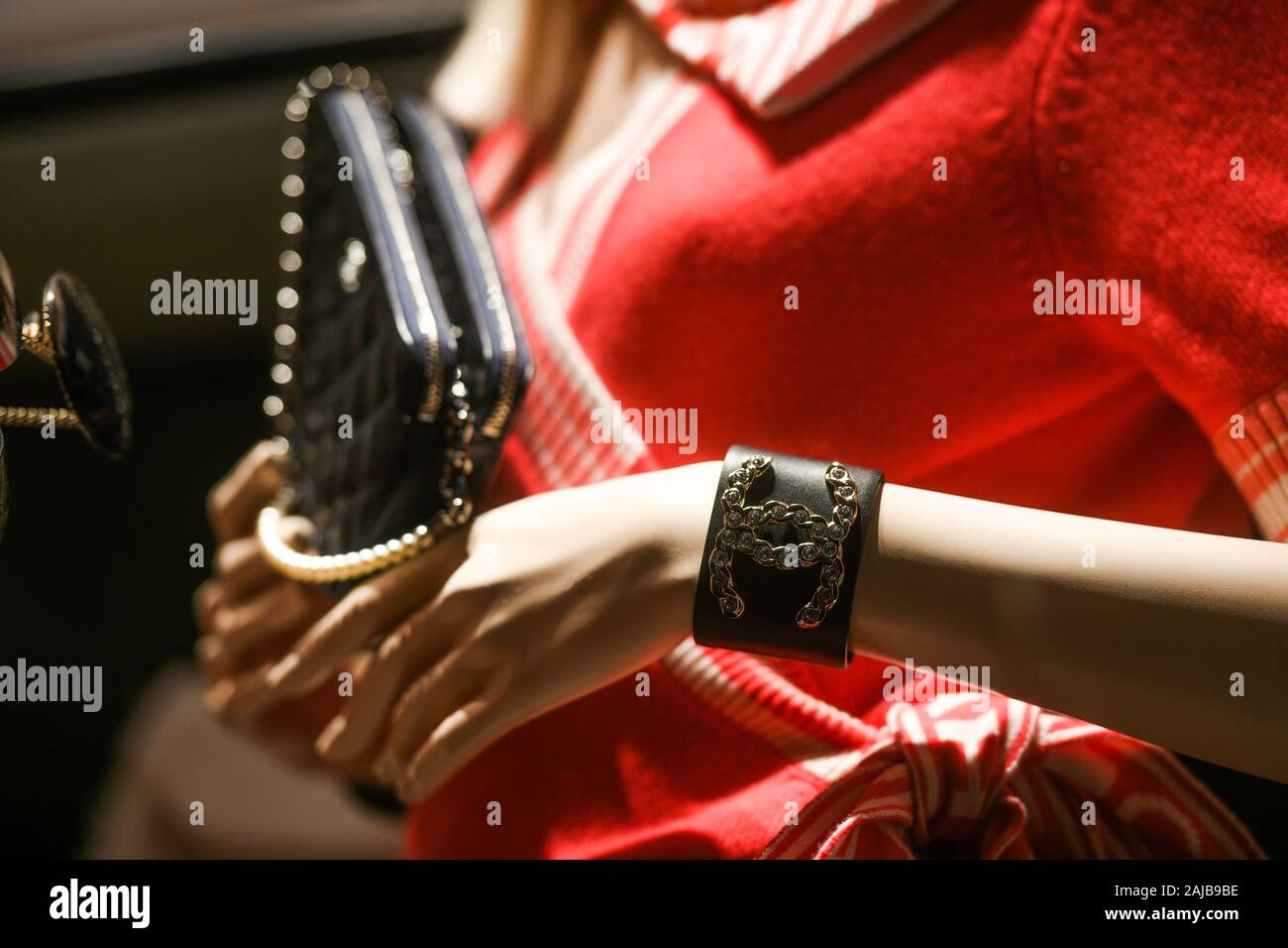 Milan, Italy - February 22, 2019: Chanel luxury accesories and clothing ...