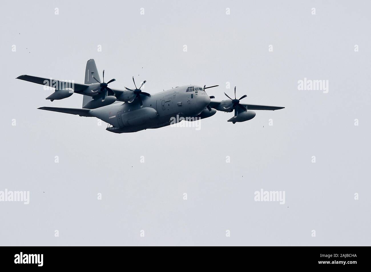 Four engine turboprop military transport aircraft hi-res stock ...