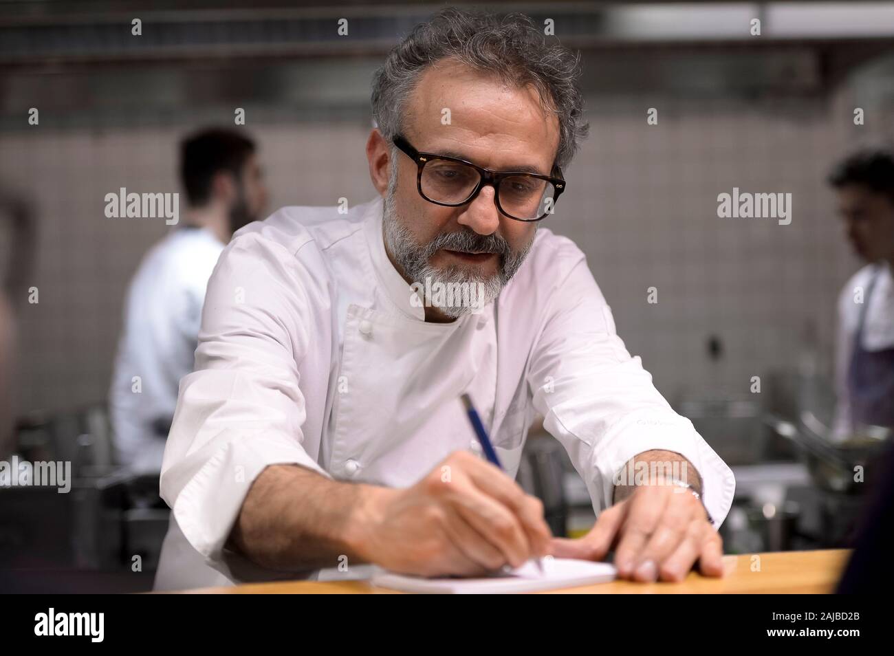 Turin, Italy - 27 January, 2017: Massimo Bottura, chef patron of the ...