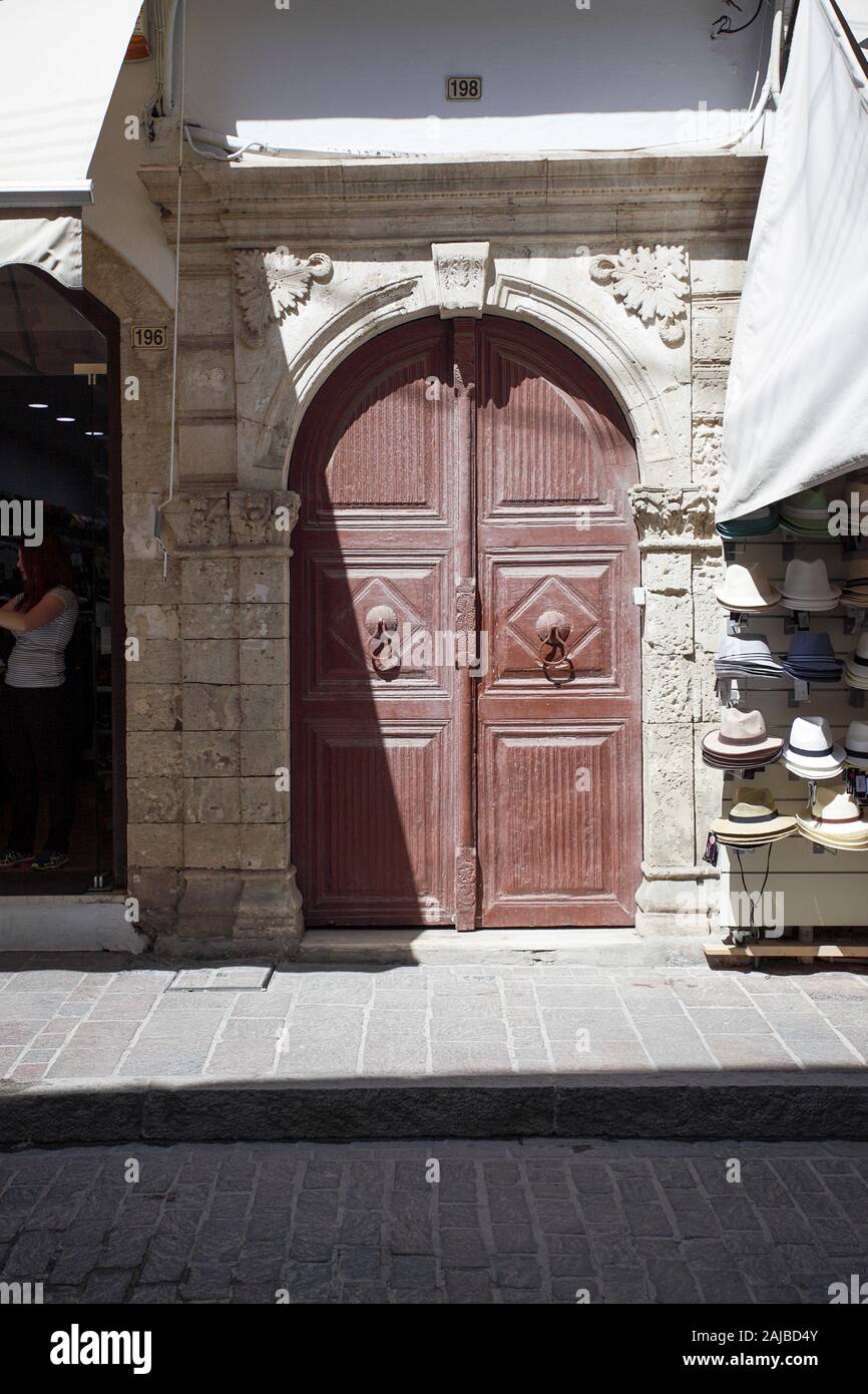 Old doors in rethymnon hi-res stock photography and images - Alamy