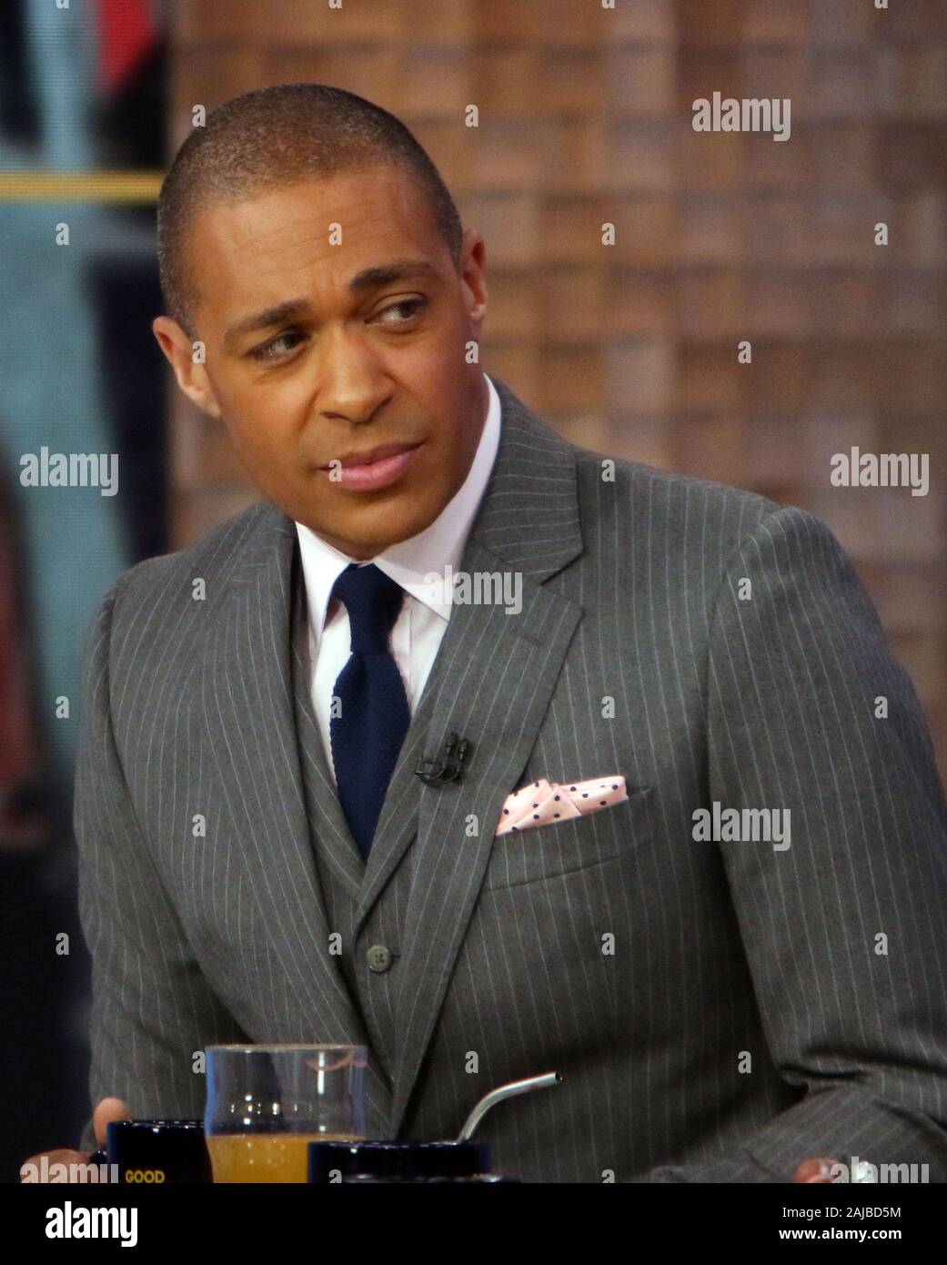 New York, NY, USA. 3rd Jan, 2020. T J Holmes on the set of Good Morning ...