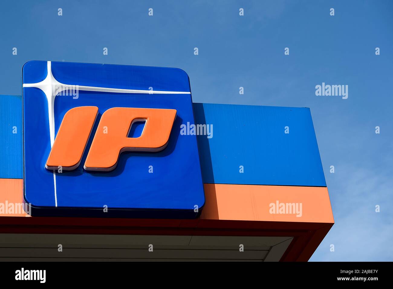 Ip petrol station sign hi-res stock photography and images - Alamy