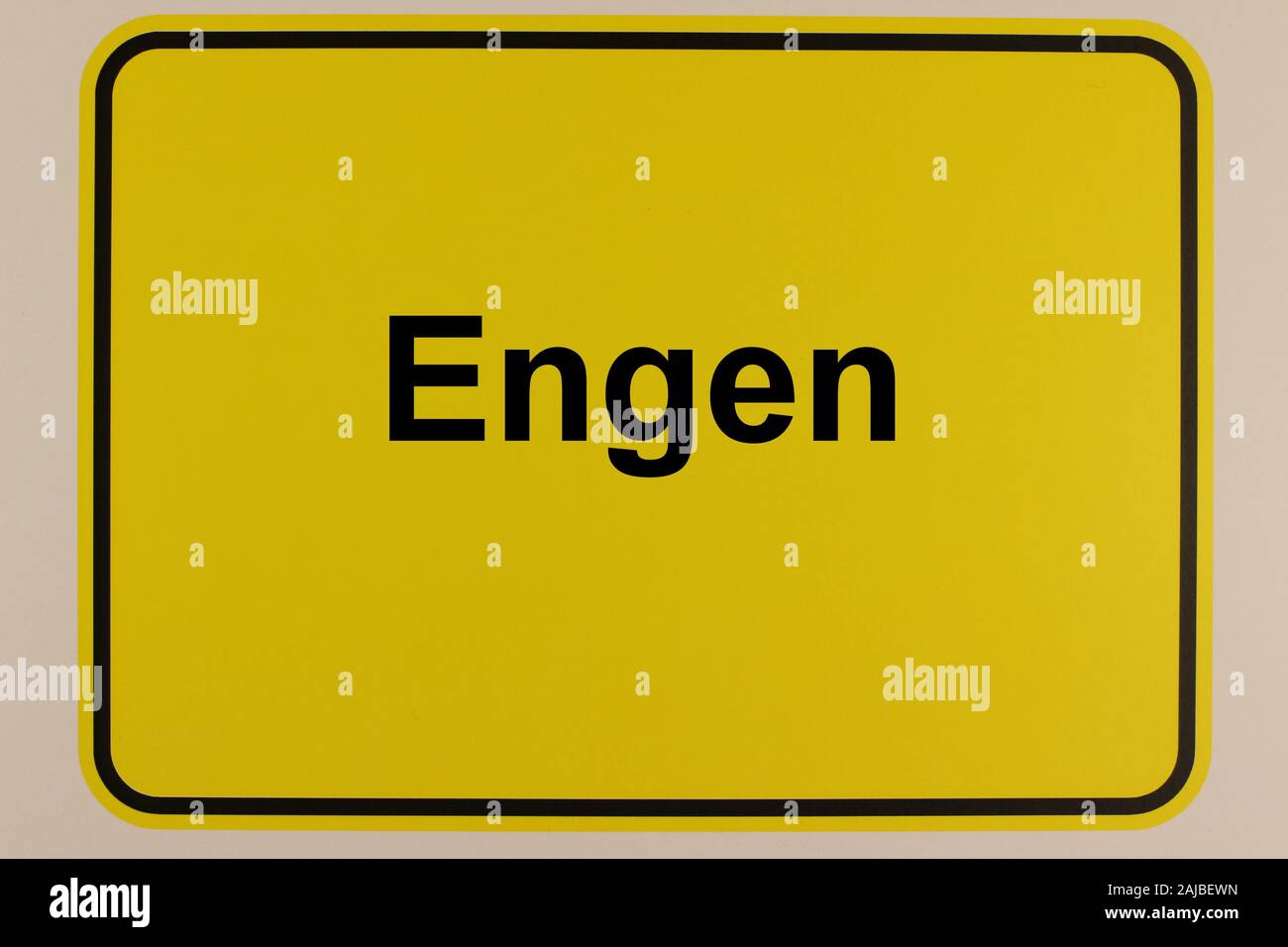 Illustration des Ortseingangsschildes der Stadt Engen im Schwarzwald ...