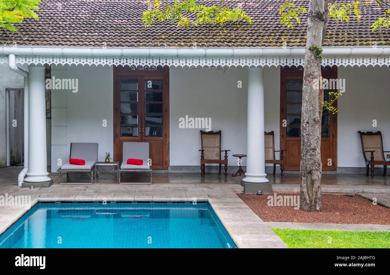 swimming pool in the court yard of a colonial style boutique hotel ...