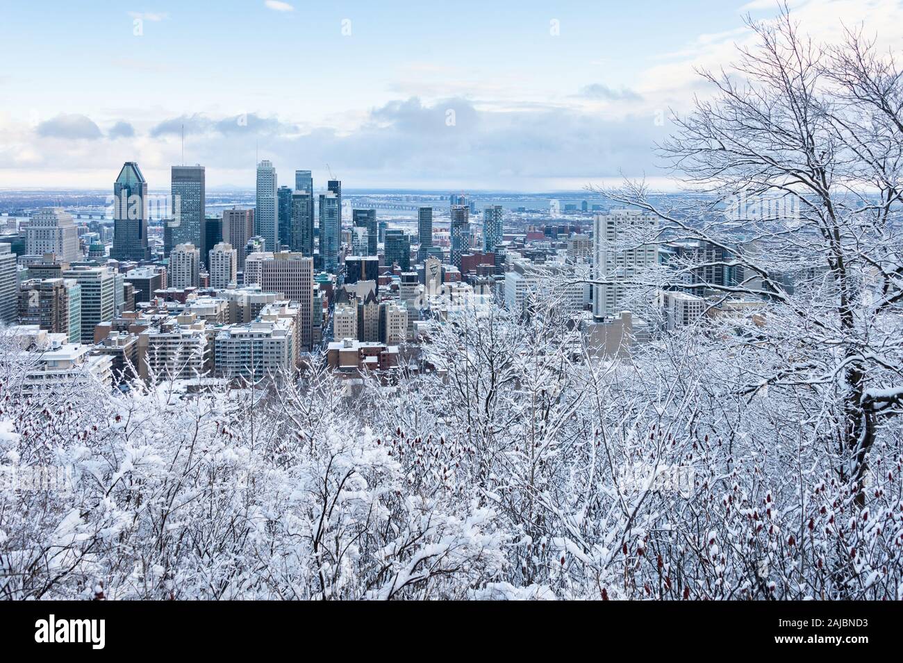 Montreal, CA - 01 January 2020: Montreal Skyline from Kondiaronk ...