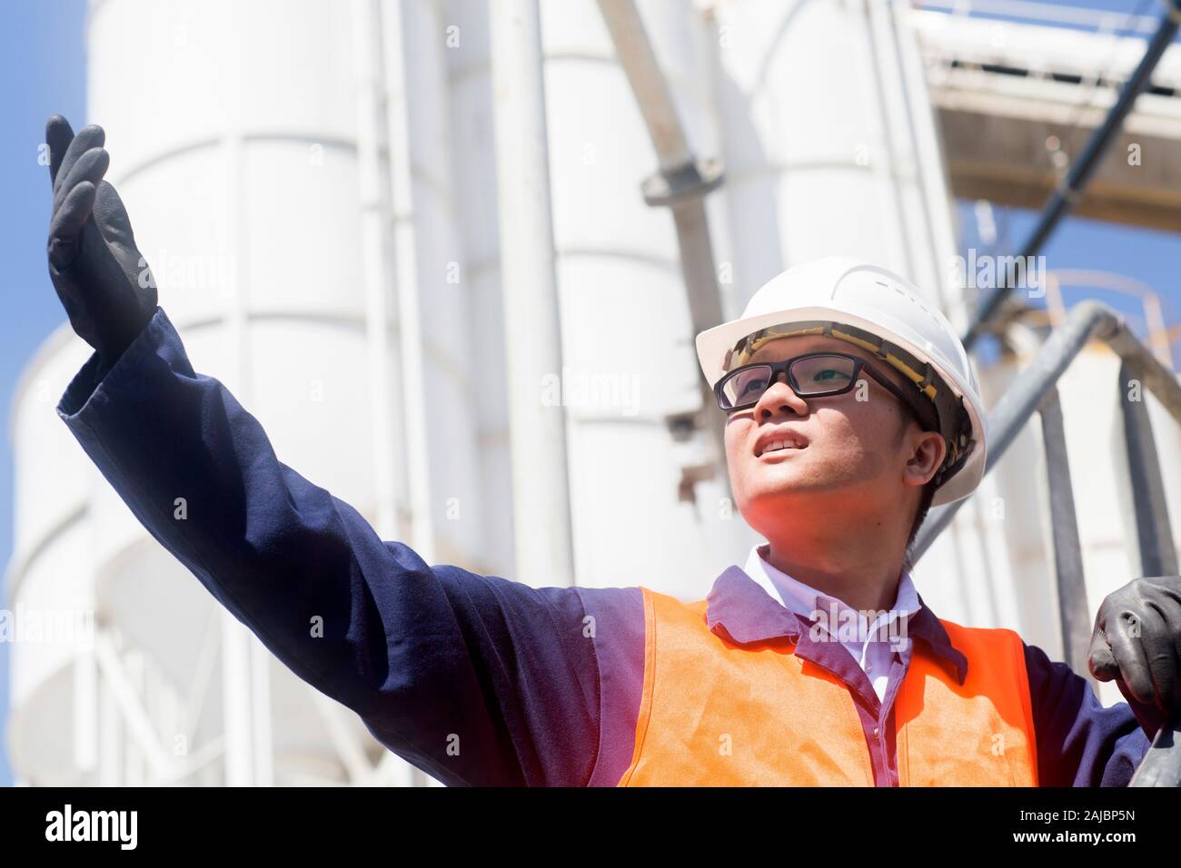 Waving engineer hi-res stock photography and images - Alamy