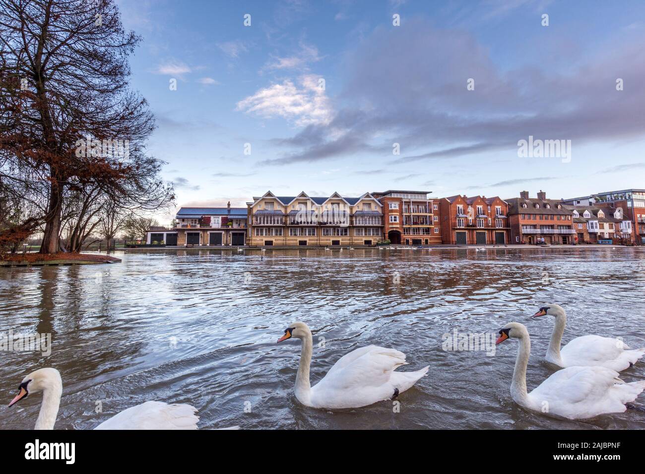 Windsor and Eton riverside in England UK.A very popular tourist ...