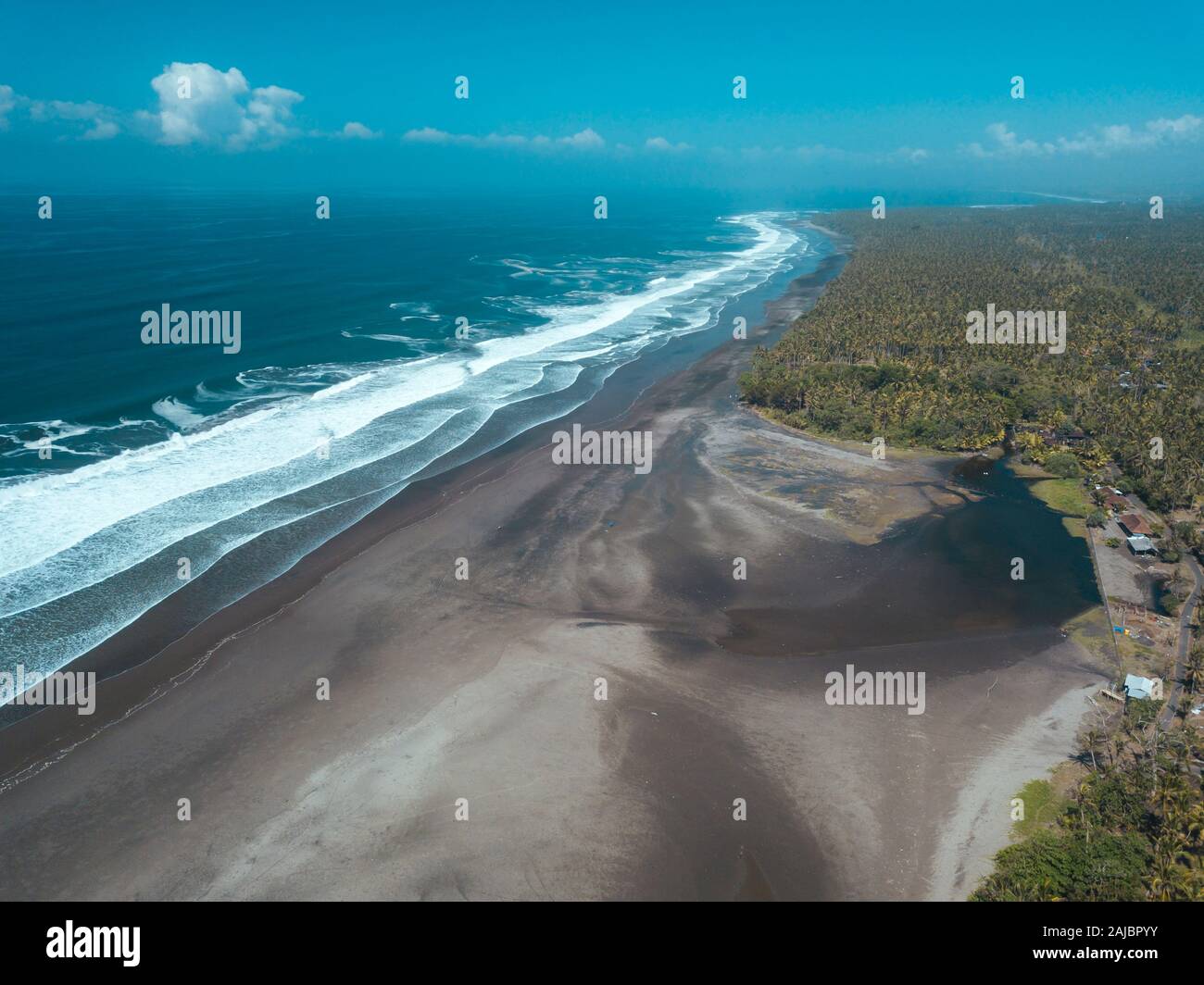 Aerial view of ocean coastline Stock Photo - Alamy