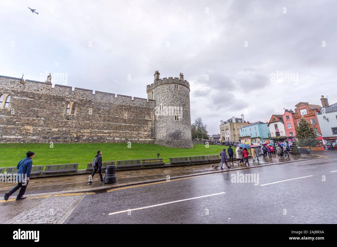 Outside view of Windsor Castle in England.Windsor Castle is the oldest ...