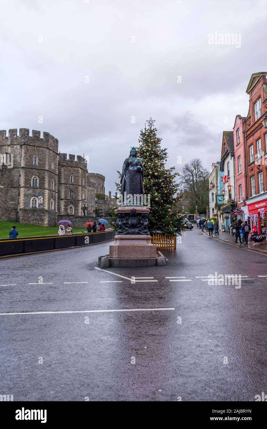 Outside view of Windsor Castle in England.Windsor Castle is the oldest ...