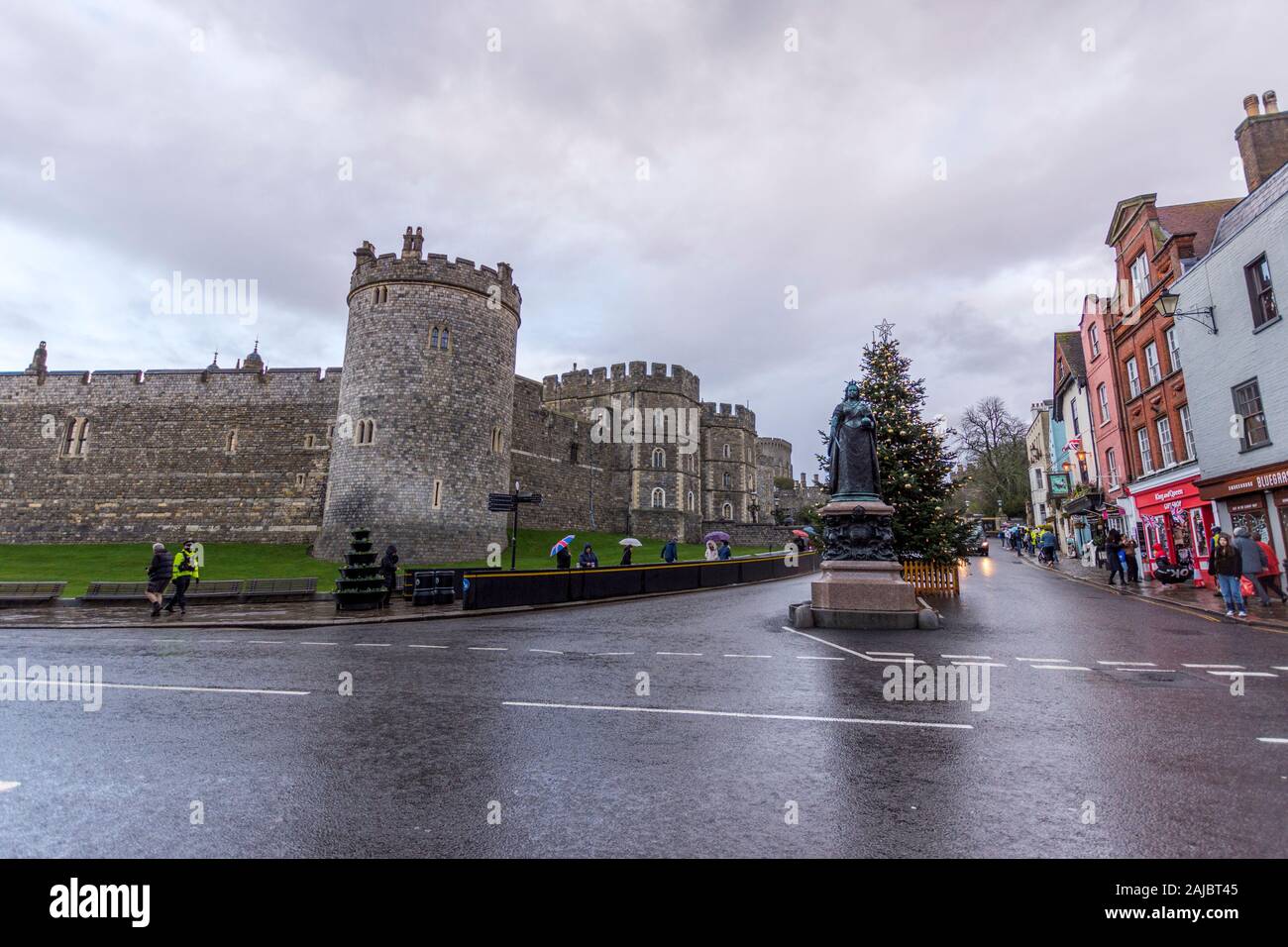 Outside view of Windsor Castle in England.Windsor Castle is the oldest ...