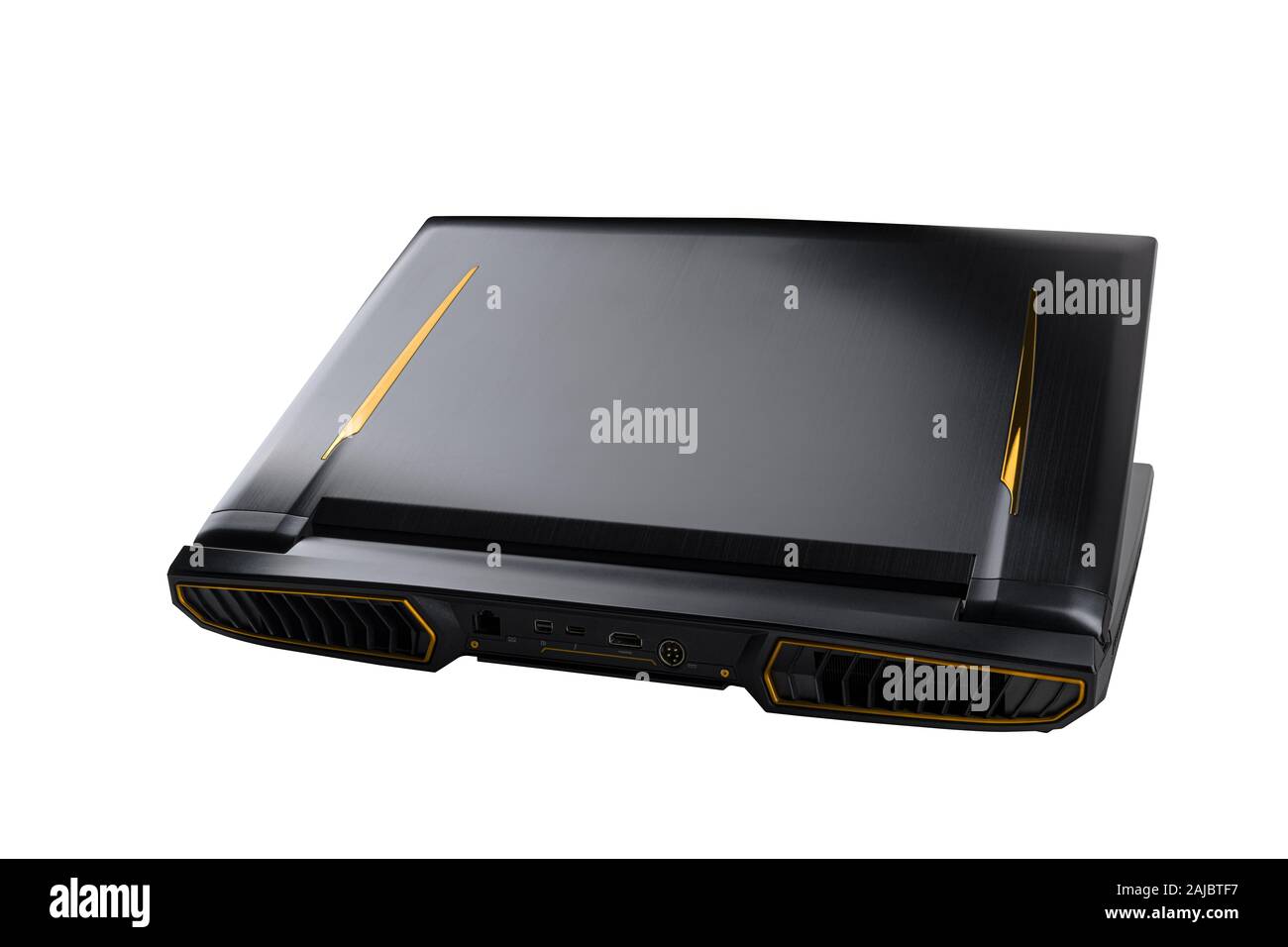 Back view of gaming laptop on white isolated background. Laptop ...
