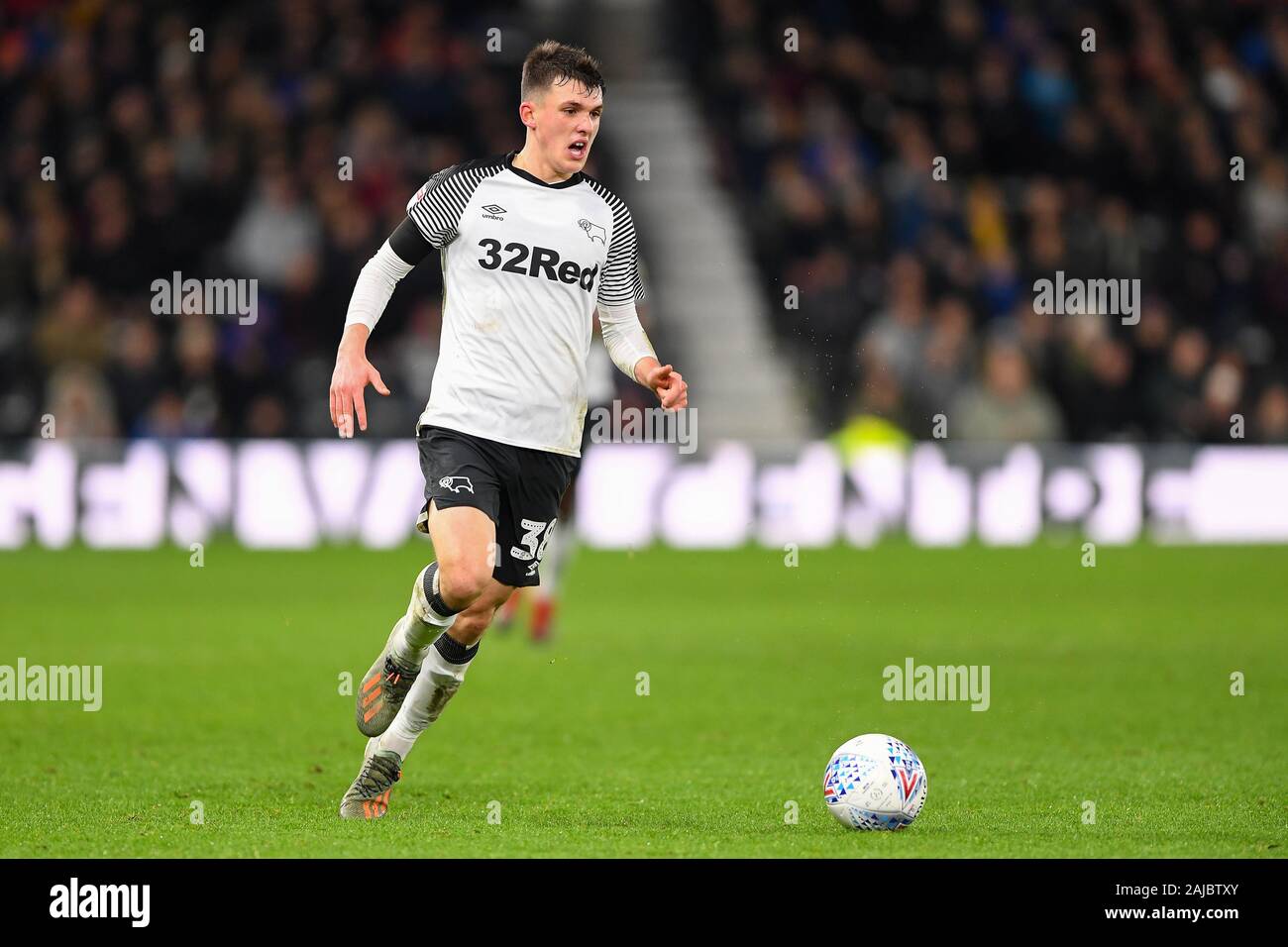 DERBY, ENGLAND - JANUARY 2ND Jason Knight (38) of Derby County during ...